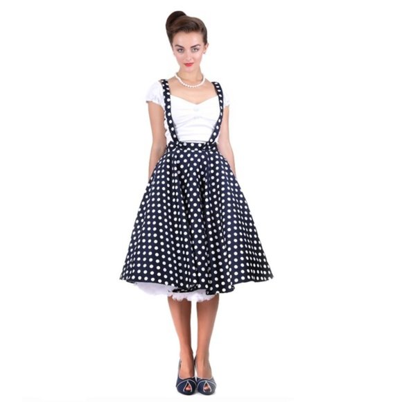 Collectif | Skirts | Collectif Liesel Circle Skirt With Suspenders M ...